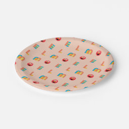 Modern Elmo Pattern Paper Plates | Zazzle