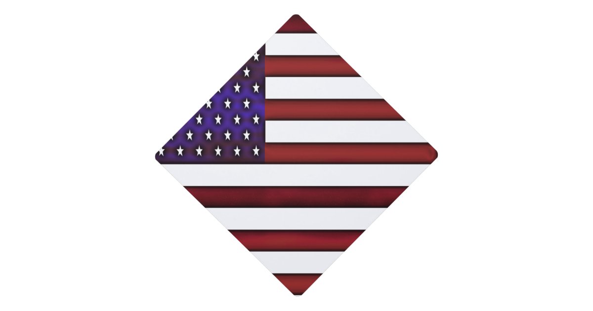 Modern Embossed American Flag Graduation Cap Topper | Zazzle