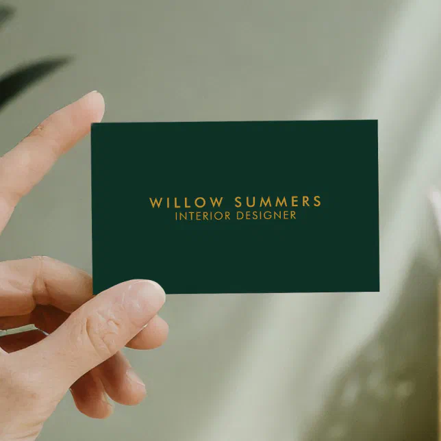 Modern Emerald Green Minimal Professional Business Card | Zazzle