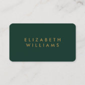 Modern Emerald Green Minimalist Professional Business Card | Zazzle