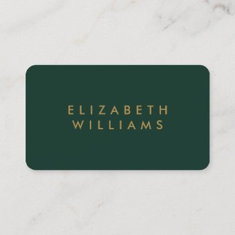 Modern Emerald Green Minimalist Professional Business Card | Zazzle