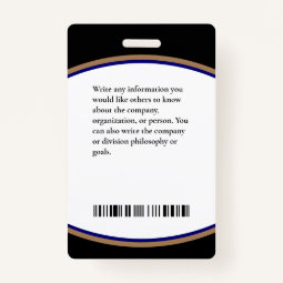 Modern Employee Bar Code Logo ID Custom Card Badge | Zazzle