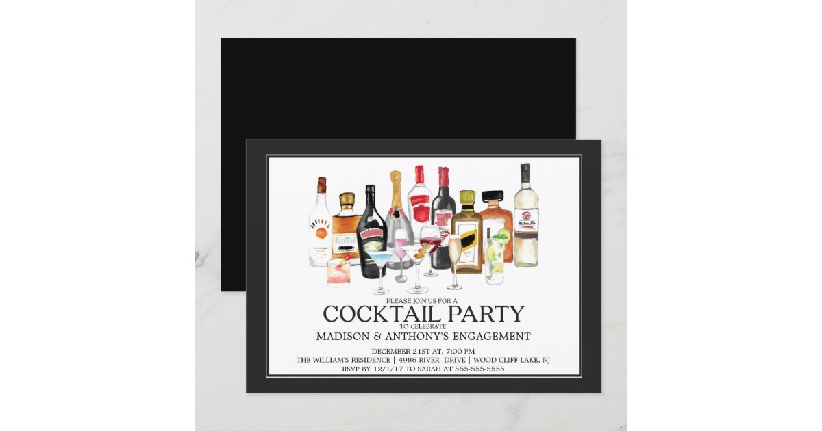 Modern Engagement Cocktail Party Invitation | Zazzle