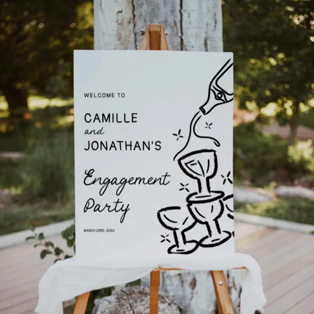 Modern Engagement Party Welcome Sign | Zazzle