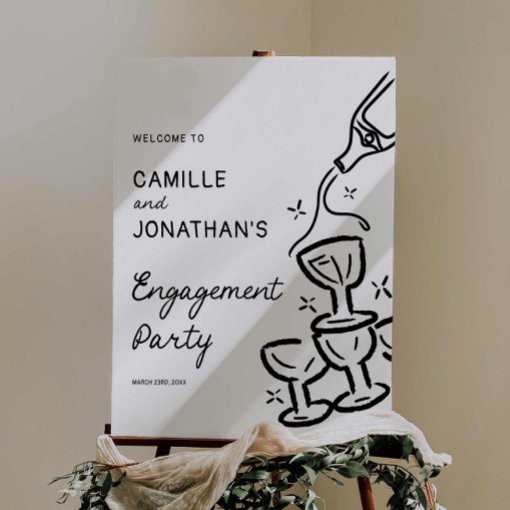 Modern Engagement Party Welcome Sign | Zazzle