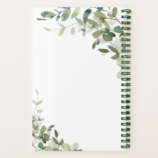 Modern Eucalyptus Botanical Greenery Recipe Notebook | Zazzle