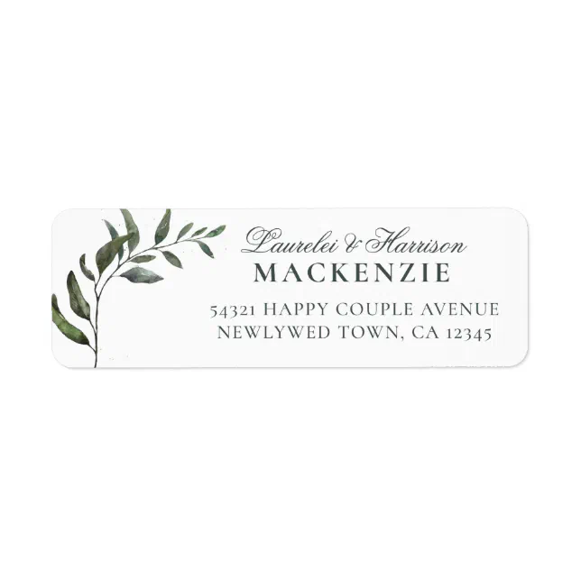 Modern Eucalyptus Botanical Wedding Label | Zazzle