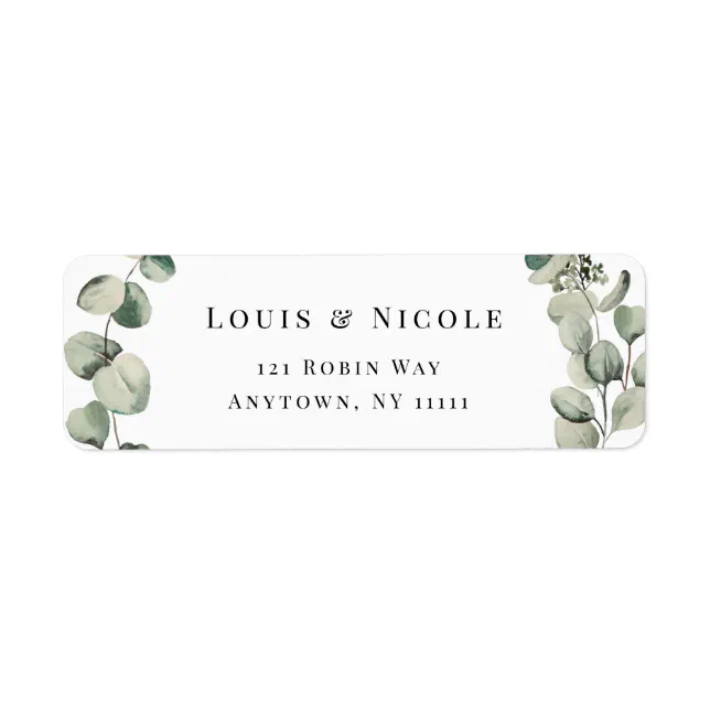 Modern Eucalyptus Classic Return Address Label | Zazzle