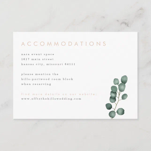 Modern Eucalyptus Greenery Details Card | Zazzle