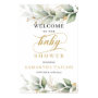 Modern Eucalyptus leaves gold boho welcome sign | Zazzle
