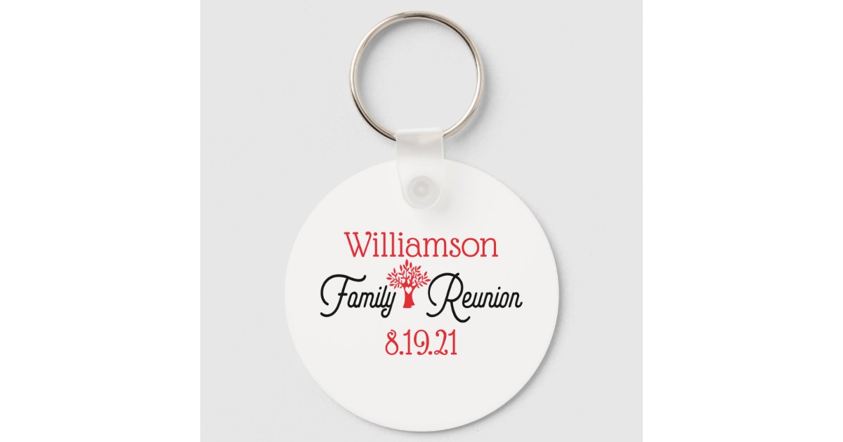 Modern Event Family Tree Reunion Keychain | Zazzle