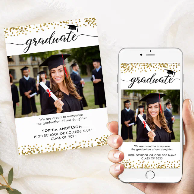 Modern Evite Graduation Announcement | Zazzle