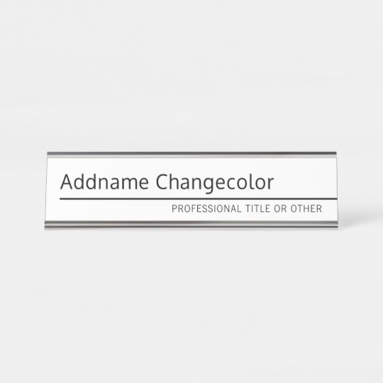 Modern Executive with Name and Title with Line Desk Name Plate | Zazzle.com