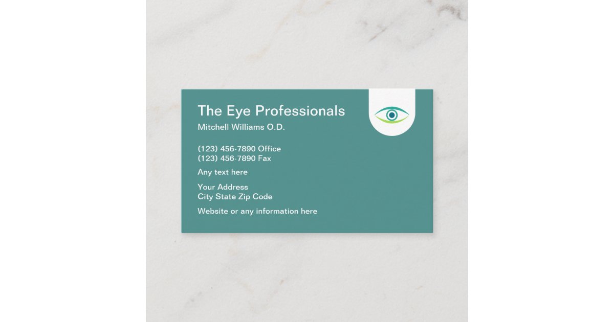 Modern Eye Doctor Business Cards | Zazzle