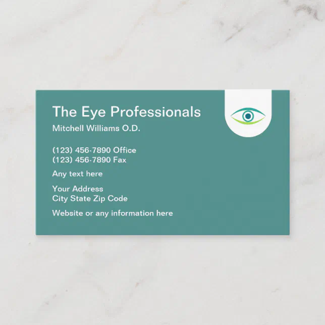 Modern Eye Doctor Business Cards | Zazzle