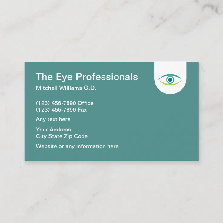Modern Eye Doctor Business Cards | Zazzle