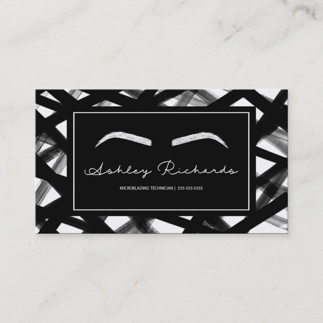 Modern Eyebrows Microblading Beauty Business Card | Zazzle