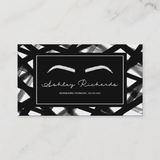 Modern Eyebrows Microblading Beauty Business Card | Zazzle
