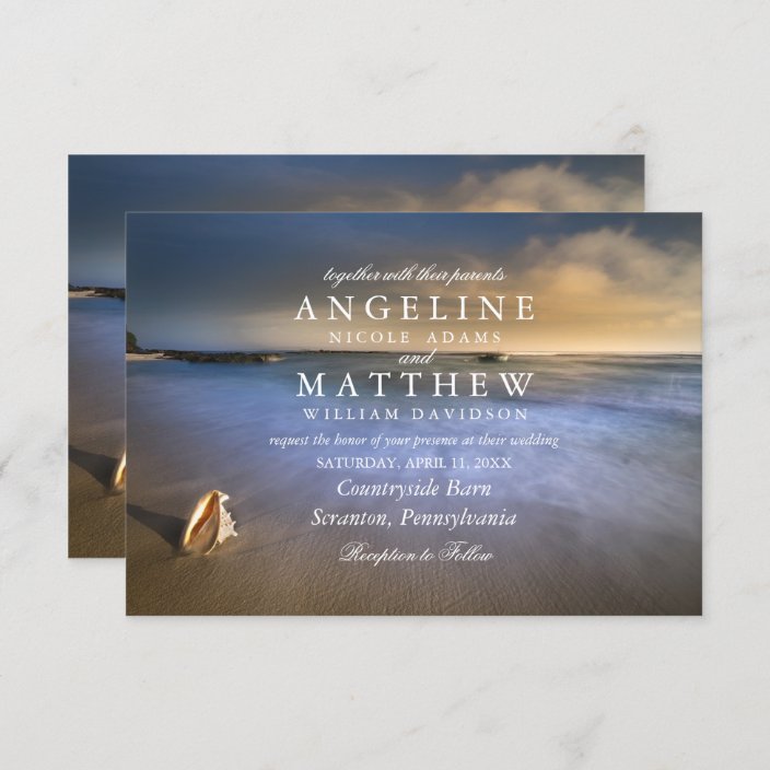 Modern Fade Tropical Beach Sea Wedding Card | Zazzle.com
