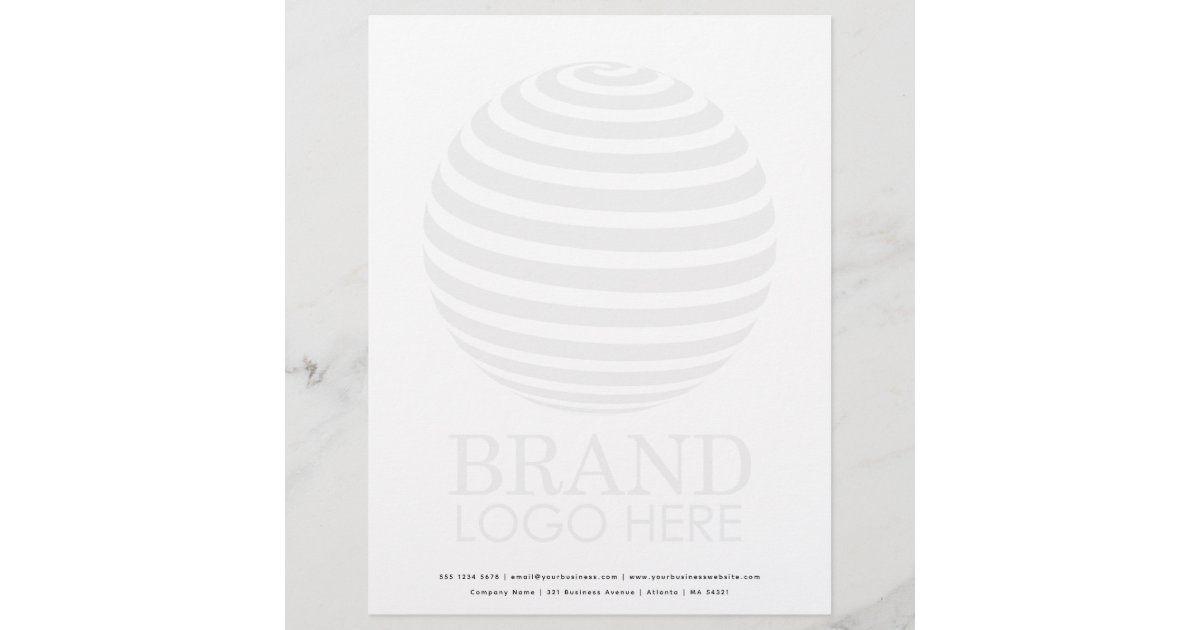 Modern Faded Business Logo Professional Letterhead | Zazzle