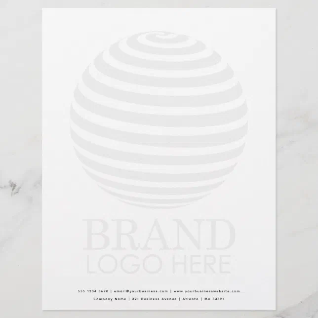 Modern Faded Business Logo Professional Letterhead | Zazzle