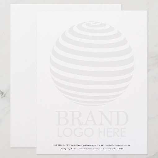 Modern Faded Business Logo Professional Letterhead | Zazzle