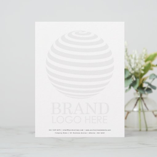 Modern Faded Business Logo Professional Letterhead | Zazzle