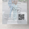 Modern Faded Photo & Script QR Code Photo Wedding All In One Invitation ...