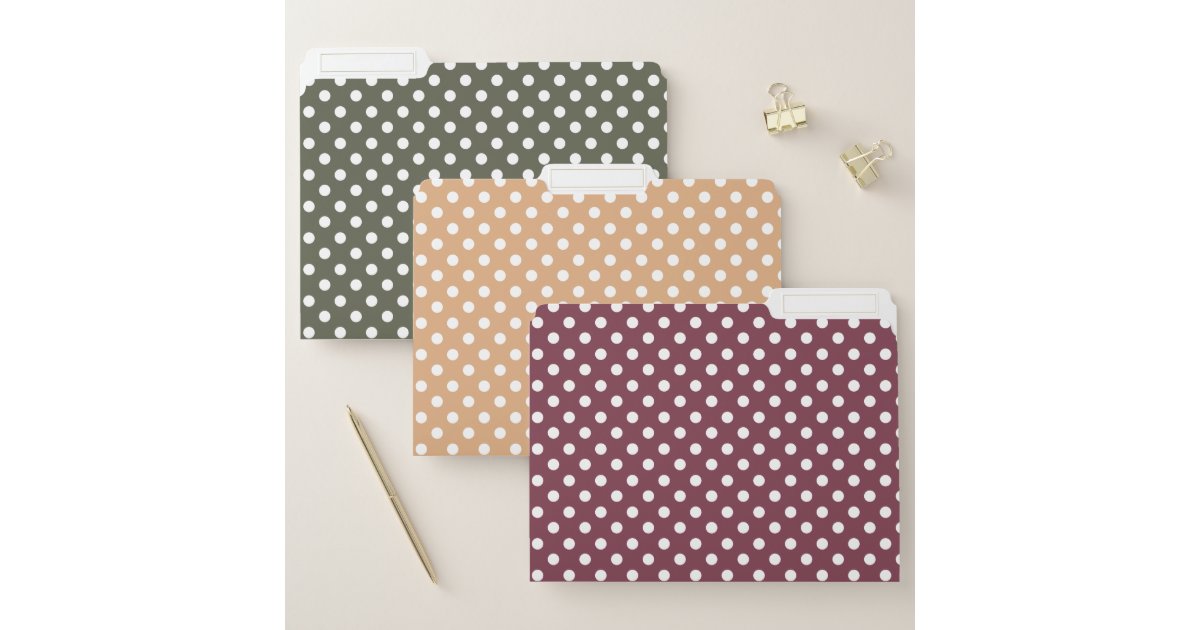 Modern Fall Colors Polka Dot File Folder | Zazzle
