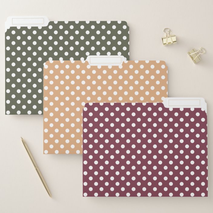 Modern Fall Colors Polka Dot File Folder | Zazzle.com
