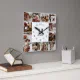 Modern Family 12 Photo Collage | Monogram Keepsake Square Wall Clock ...
