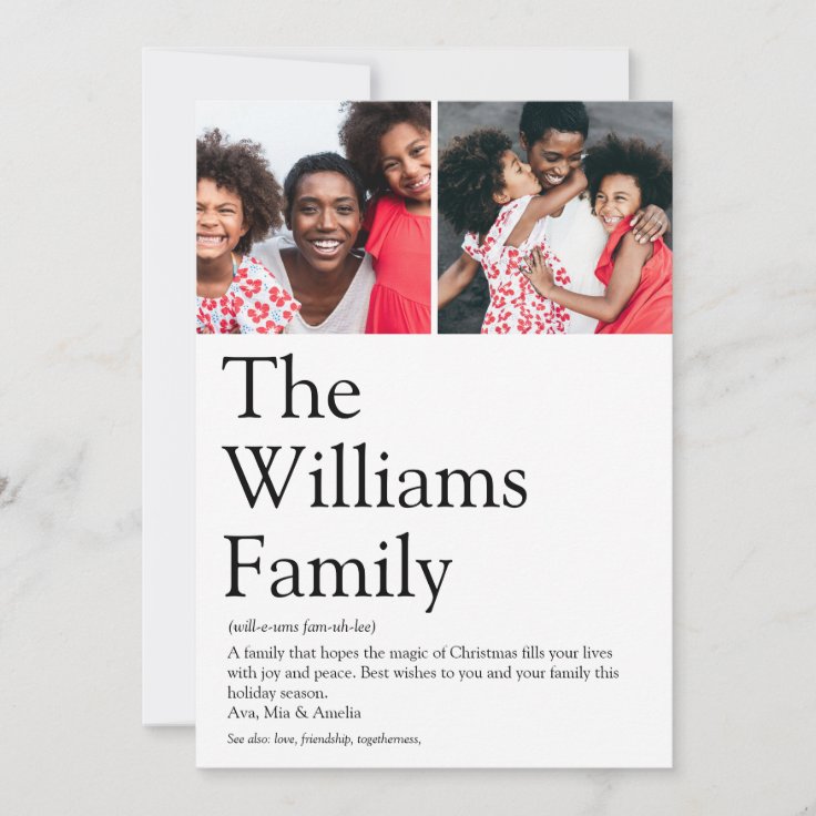 Modern Family Definition Christmas Photos Holiday Card | Zazzle
