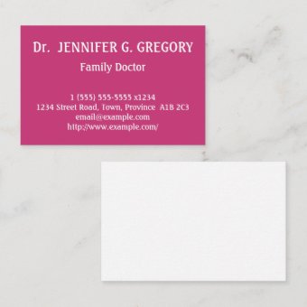 Modern Family Doctor Business Card | Zazzle