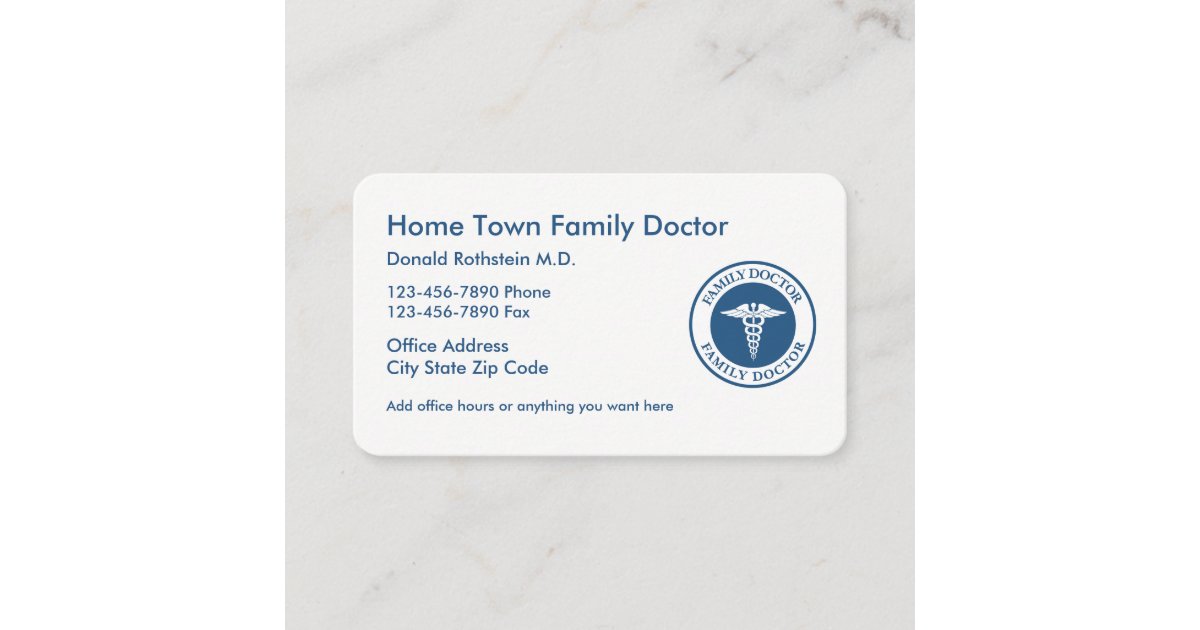 Modern Family Doctor Business Card | Zazzle