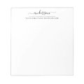 Modern Family Name Script Simple Black Typography Notepad | Zazzle