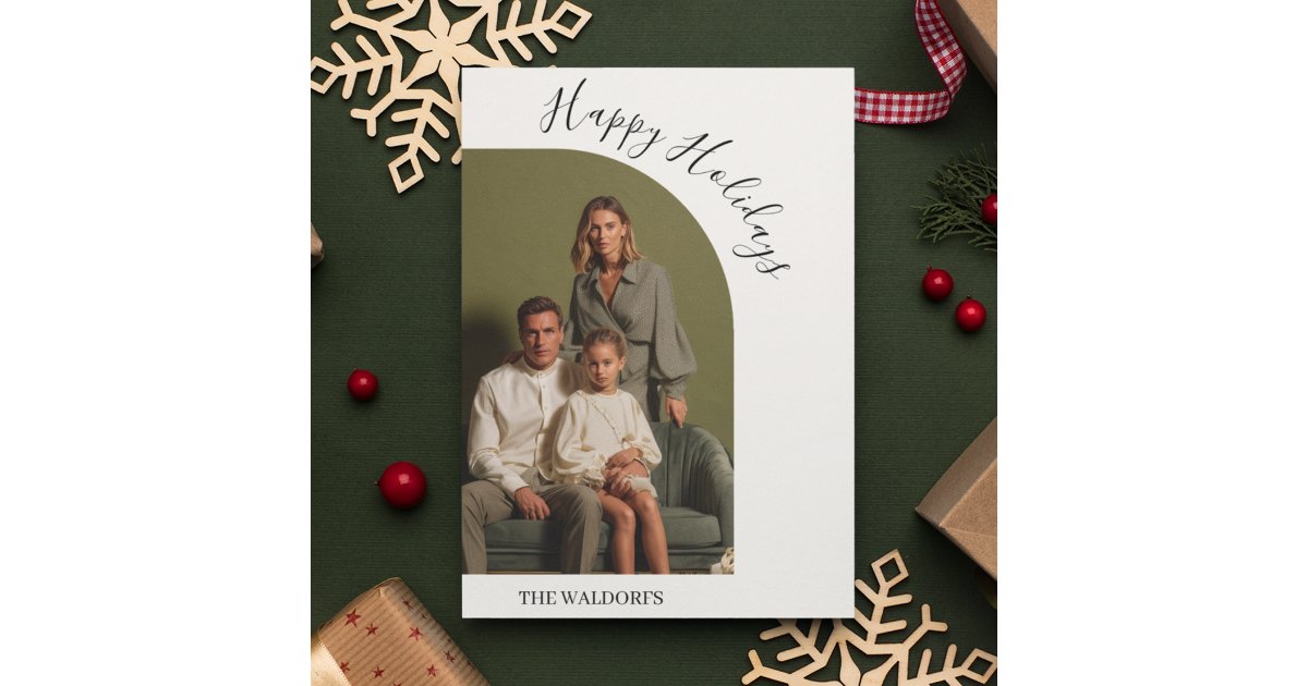 Modern Family Photo Christmas Card | Zazzle