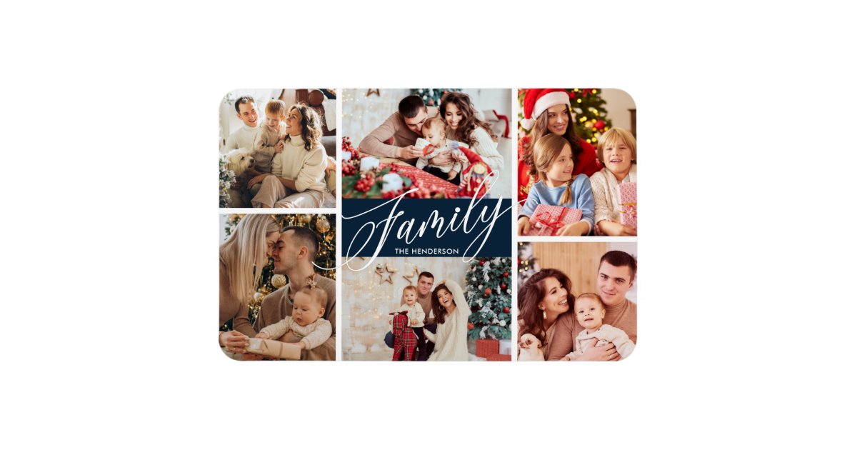 Modern Family Photo Collage Magnet | Zazzle