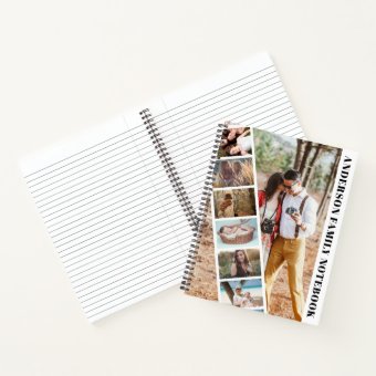 Modern Family Photo Collage Strip Notebook | Zazzle