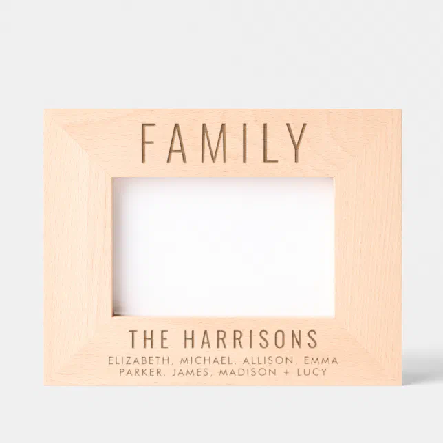 Modern Family Photo Engraved Frames | Zazzle