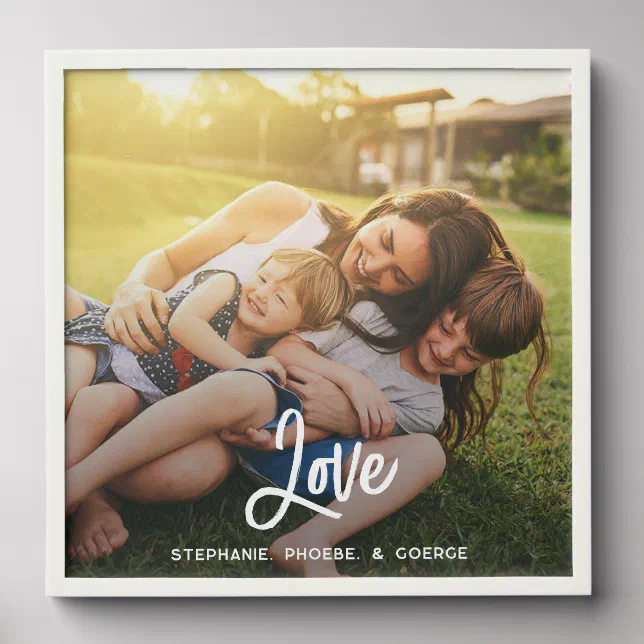 Modern Family Photo Holiday Keepsake Custom Peel And Stick Photo Tile ...