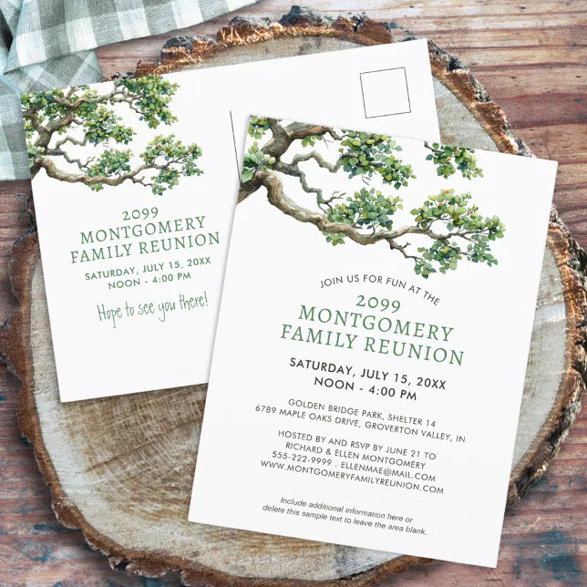 Modern Family Reunion Family Tree Branch Postcard | Zazzle