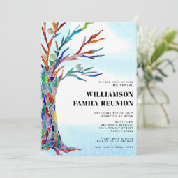 Modern Family Reunion Family Tree Invitation | Zazzle