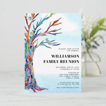Modern Family Reunion Family Tree Invitation | Zazzle