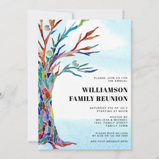 Modern Family Reunion Family Tree Invitation | Zazzle