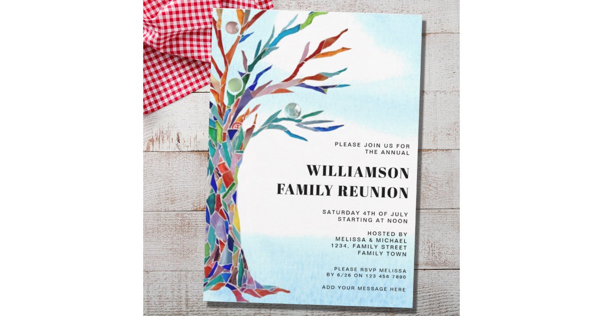 Modern Family Reunion Family Tree Invitation | Zazzle