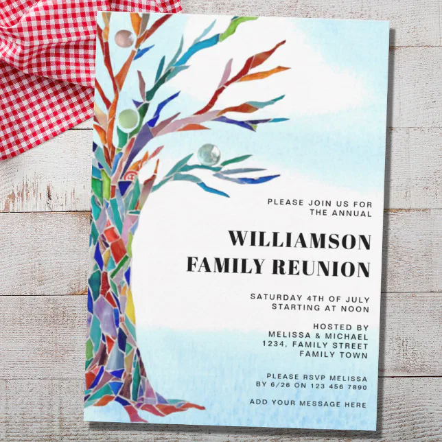 Modern Family Reunion Family Tree Invitation | Zazzle
