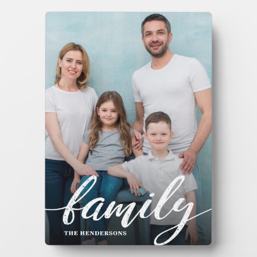 Modern Family Script Photo Plaque | Zazzle