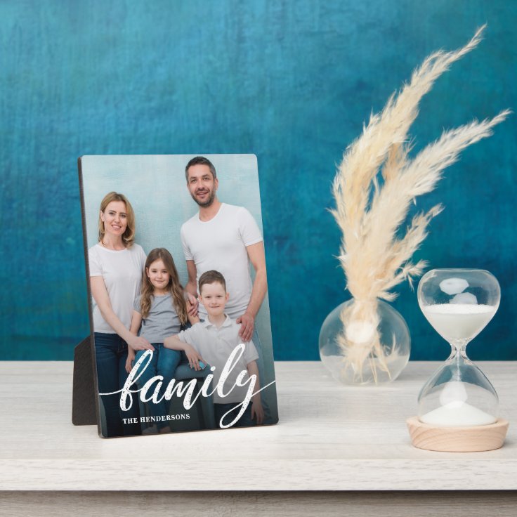 Modern Family Script Photo Plaque | Zazzle