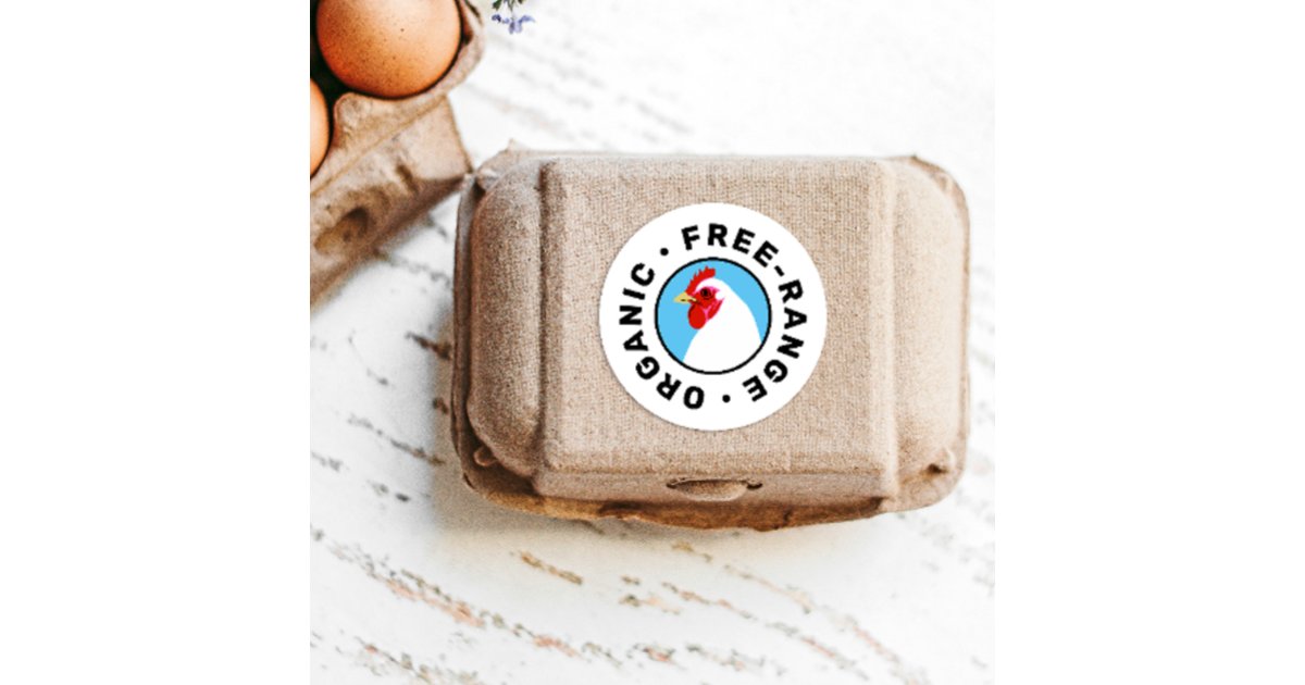 Modern Farm Fresh Eggs Chicken Head Carton Label | Zazzle