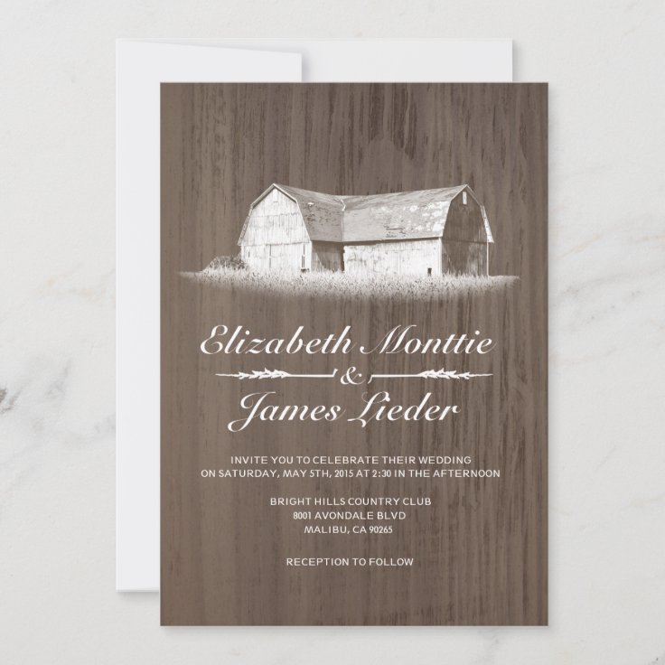 Modern Farm Wedding Invitations | Zazzle